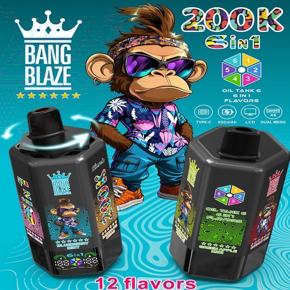 Bang Blaze 200k – 200.000-Puff-E-Zigarette mit hoher Kapazität, Mesh ...